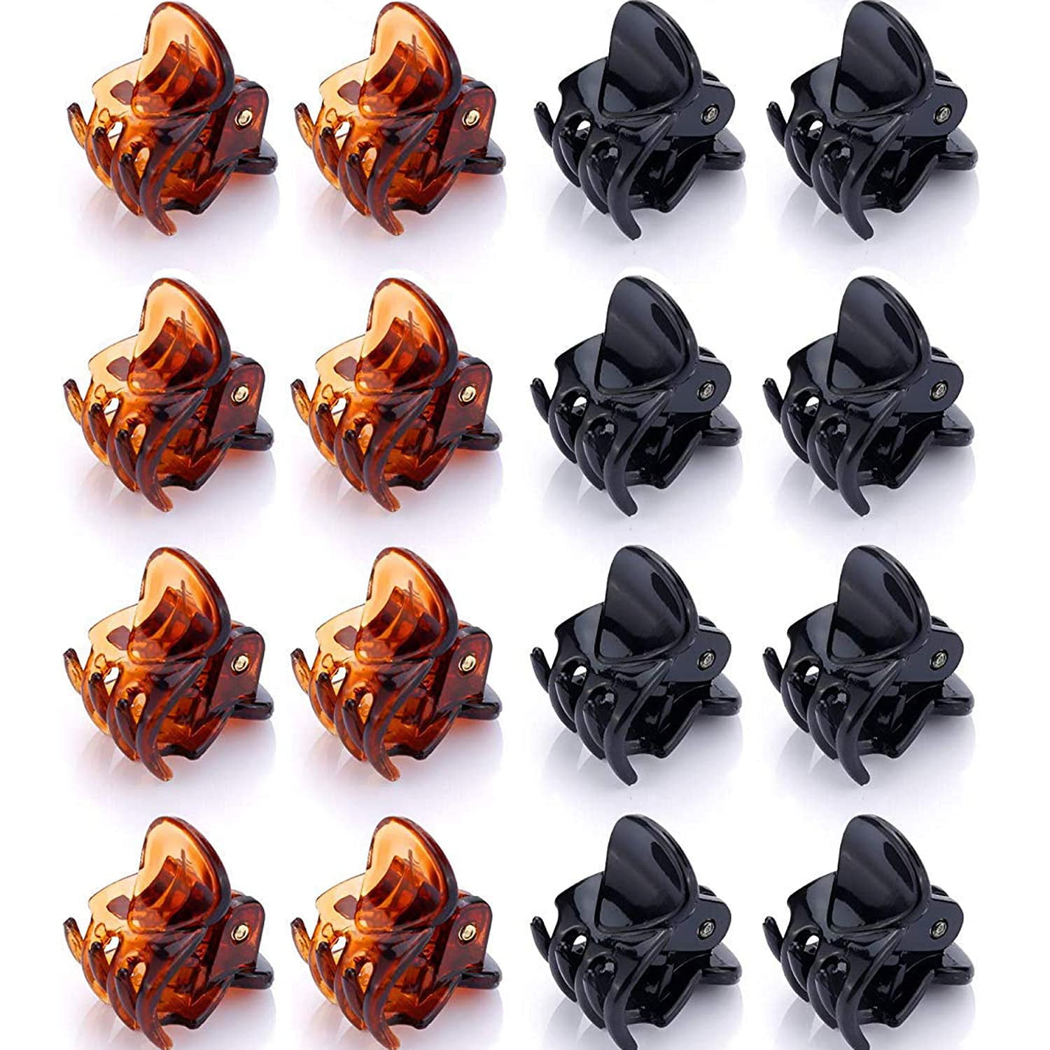 24 Pcs Mini Non Slip Hair Claw Clips with Metal Grips for Women and ...