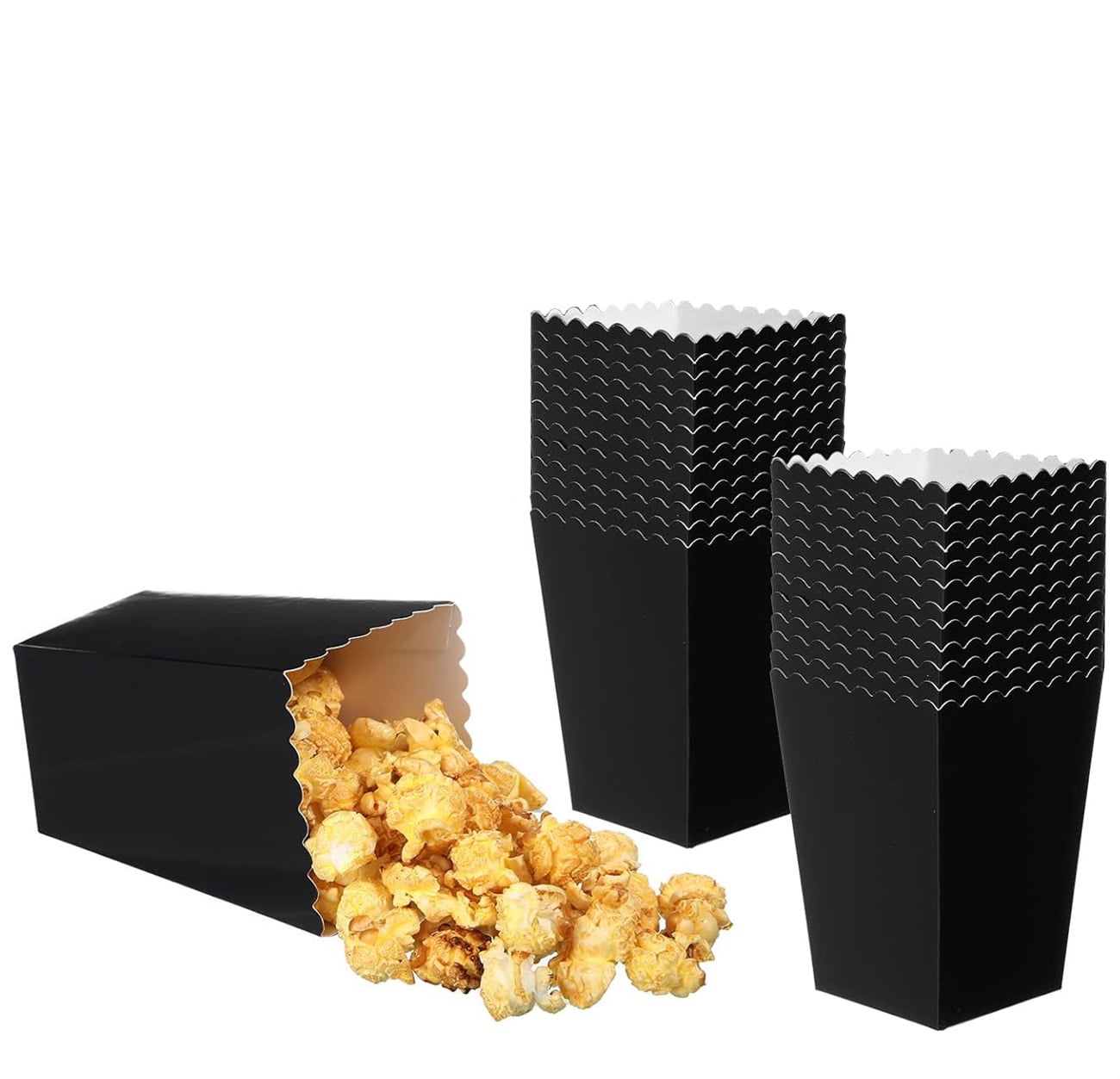24 Pcs Mini Popcorn Boxes,Bexikou Black Paper Popcorn Box Cardboard ...