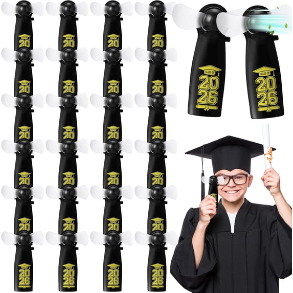 24 Pcs Mini Portable Graduation Fan Bulk Powerful Handheld Fan Electric ...