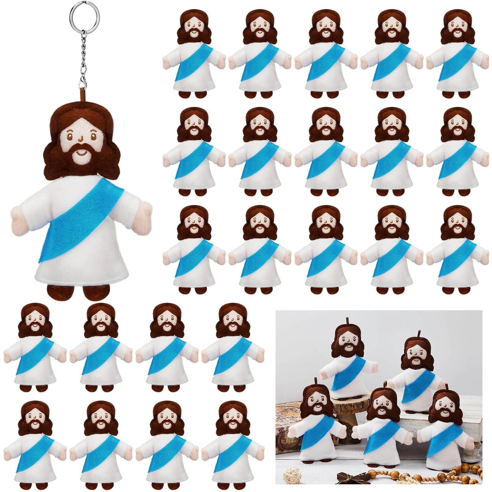 24 Pcs Mini Stuffed Jesus Plush Toy Nativity Plush Little Jesus Figures ...