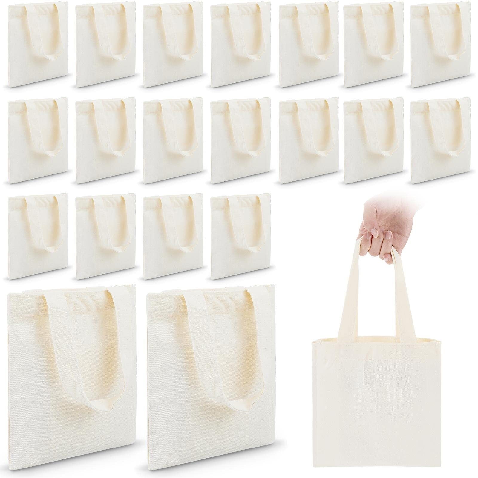 24 Pcs Mini Tote Bag Sublimation Blank Canvas Tote Bags Reusable ...
