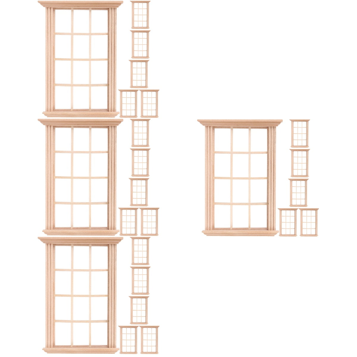 24 Pcs Mini Window Frame Craft Miniature Window DIY Window Furniture ...