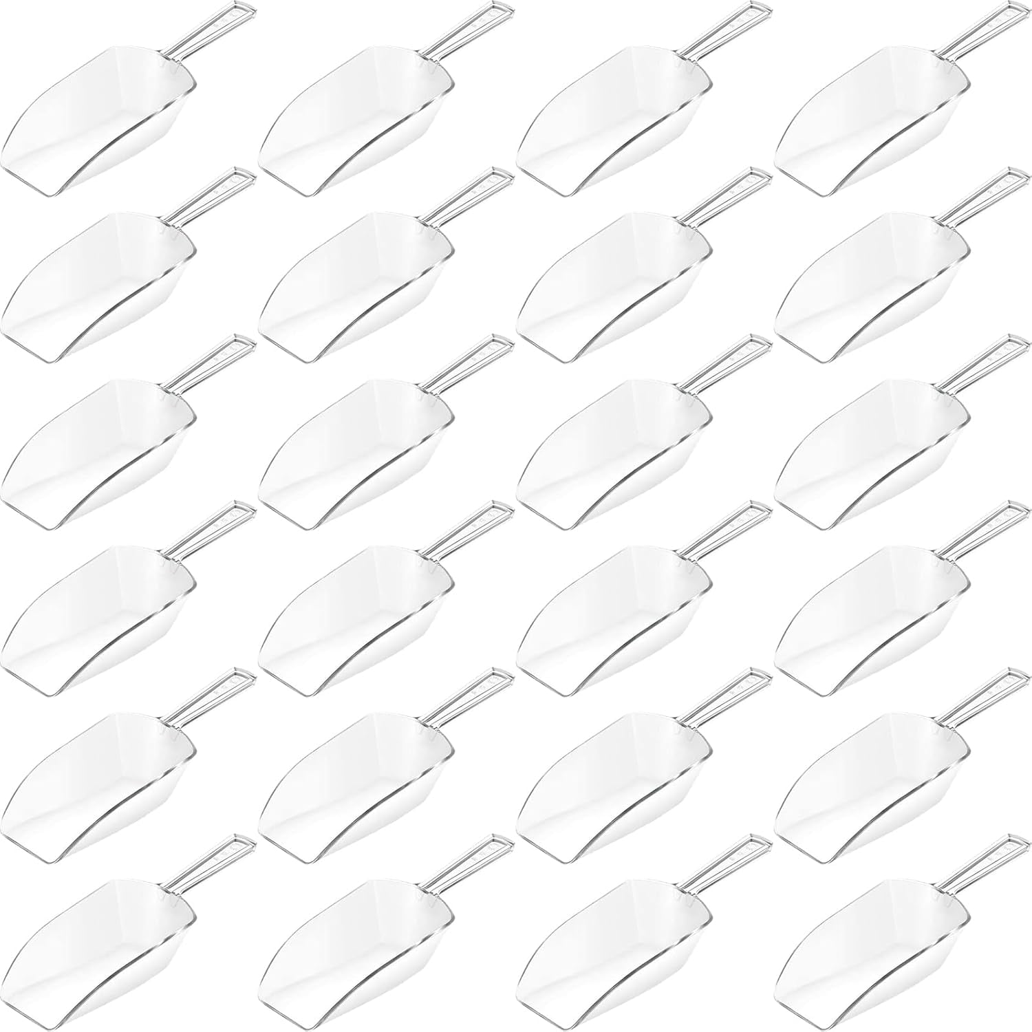 24 Pcs Multi Purpose Ice Scoops Acrylic Clear Plastic Scoop for ...