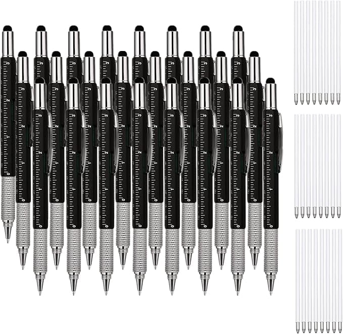 24 Pcs Multitool Pen and 24 Ink Refills for 6 in 1 Multitool Tech Gift ...