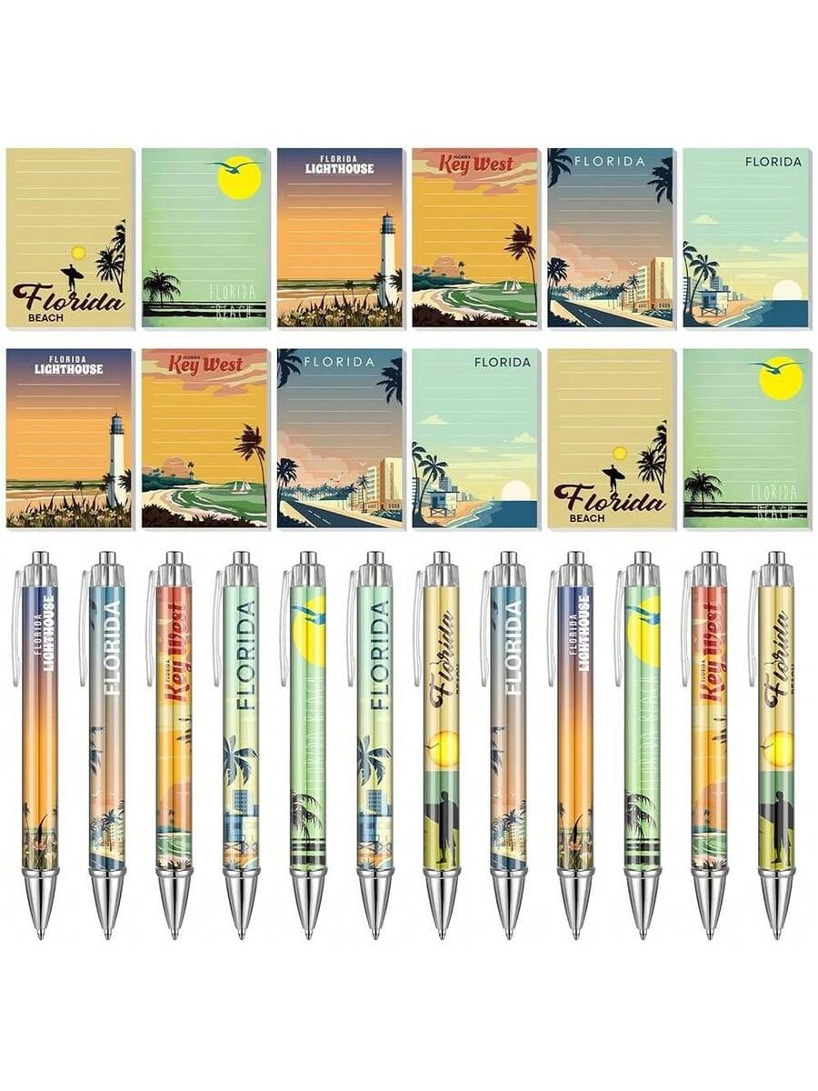 24 Pcs NYC Notepads with Pens, Cute Self-Stick Notes Gifts Set for ...