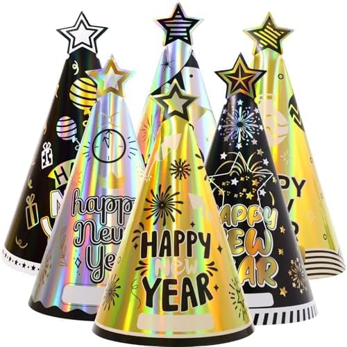 24 Pcs New Years Eve Party Hats NYE Party Supplies 2026 New Year Paper ...