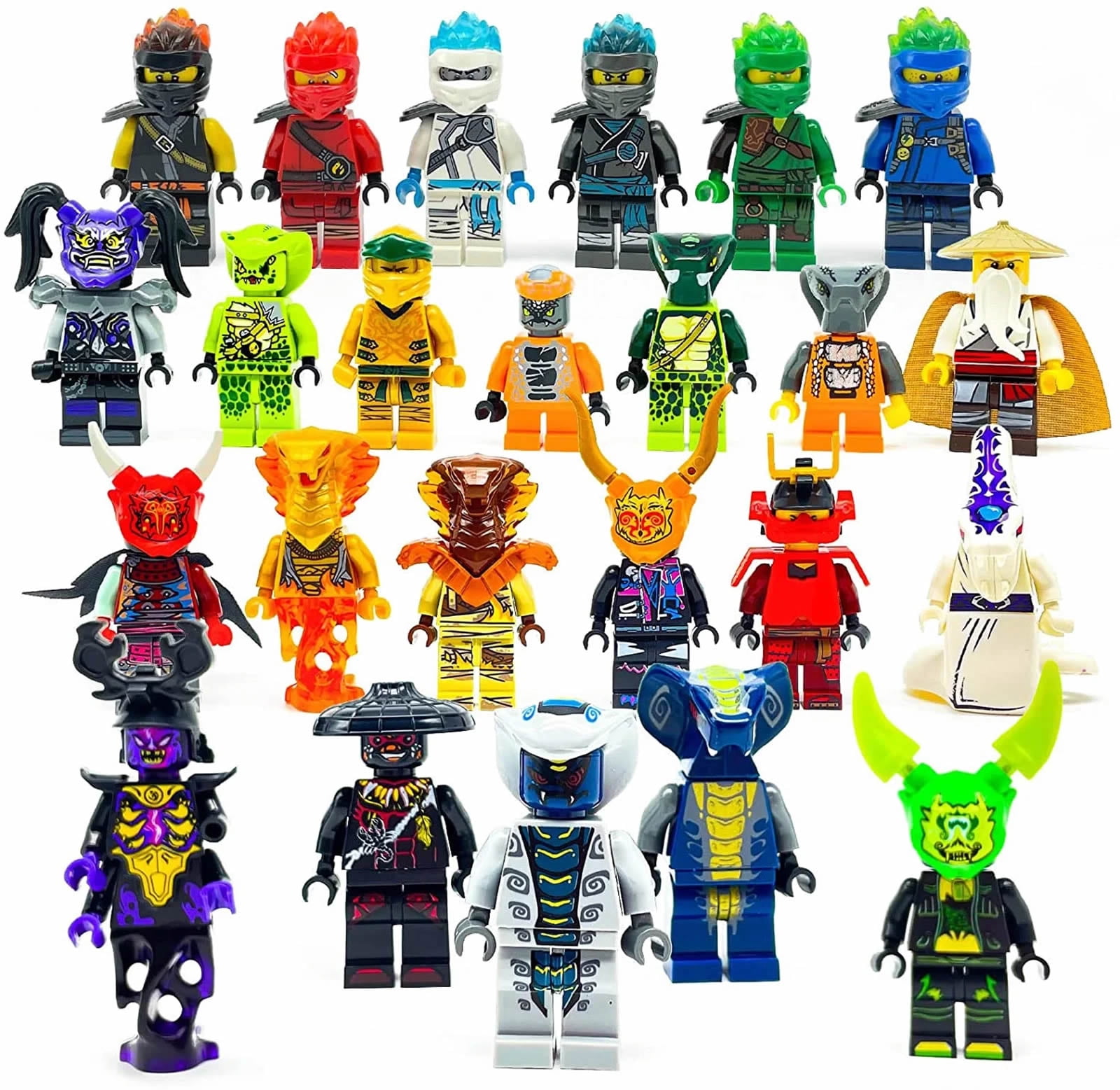24 Pcs Ninjago Minifigures Playset, Ninja Action Figures Building ...