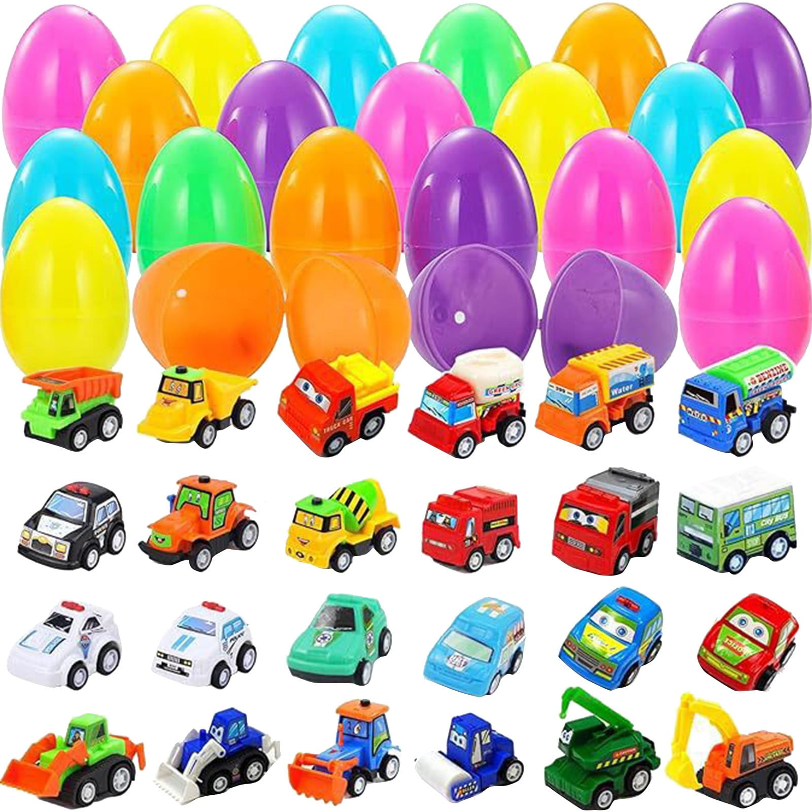 24 Pcs Of Easter Eggs Plastic Eggs With Small Toys, Easter Egg Fillers ...
