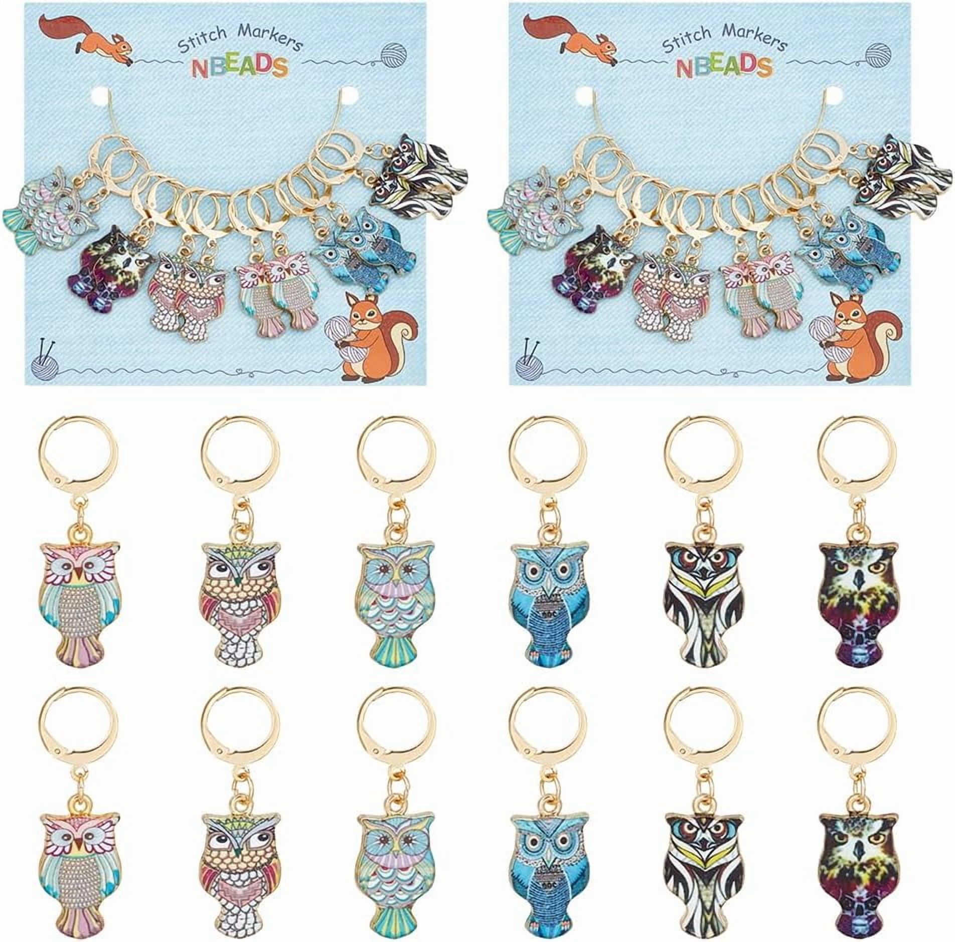 24 Pcs Owl Stitch Markers Enamel Crochet Stitch Marker Removable 304 ...