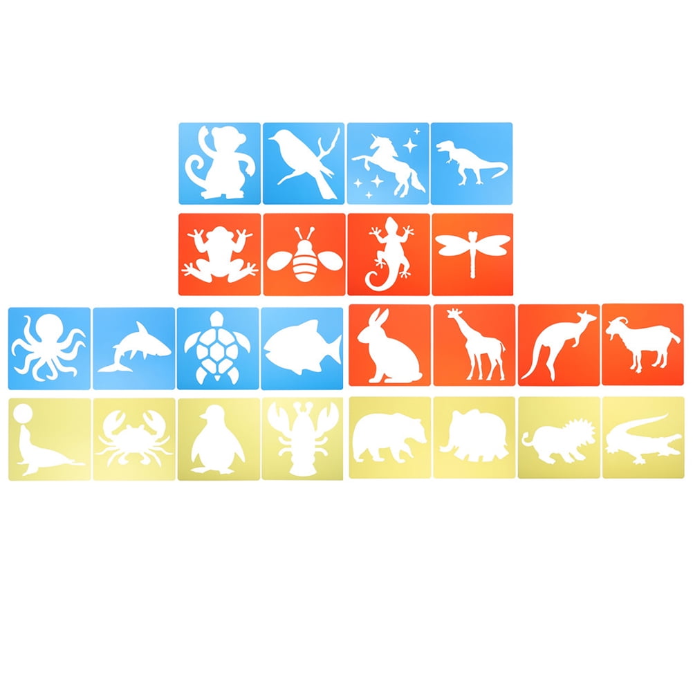 24 Pcs Painting Template School DIY Projects Tools Animal Shape ...