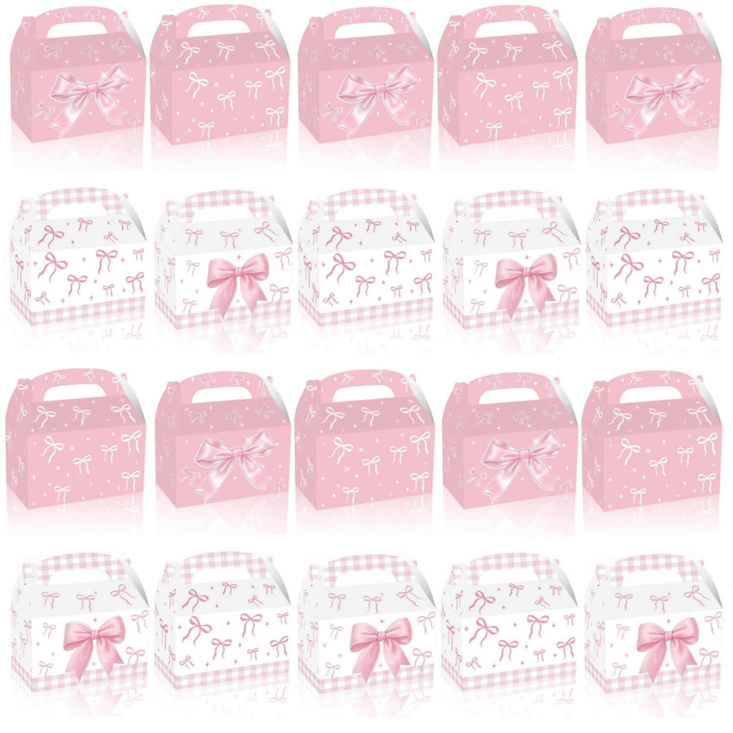 24 Pcs Party Favor Boxes Pink Bow Goodies Boxes Candy Treat Boxes ...