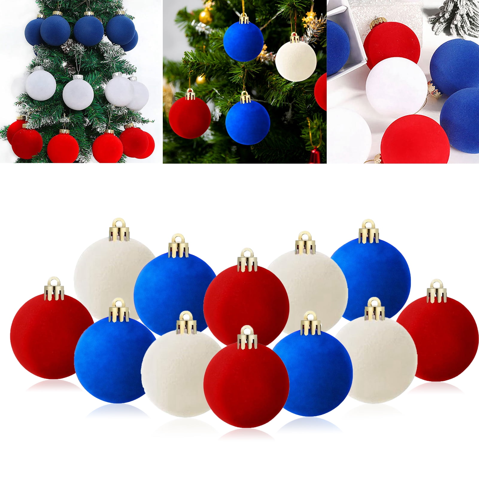 24 Pcs Patriotic Ornaments Hanging Balls- 4th of July Independence Day ...