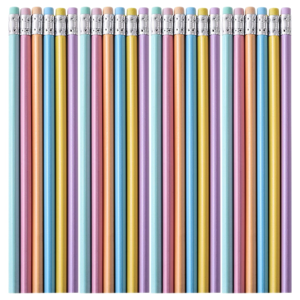24 Pcs Pencil Painting Pencils Eraser Print Triangle Rod Beginner ...