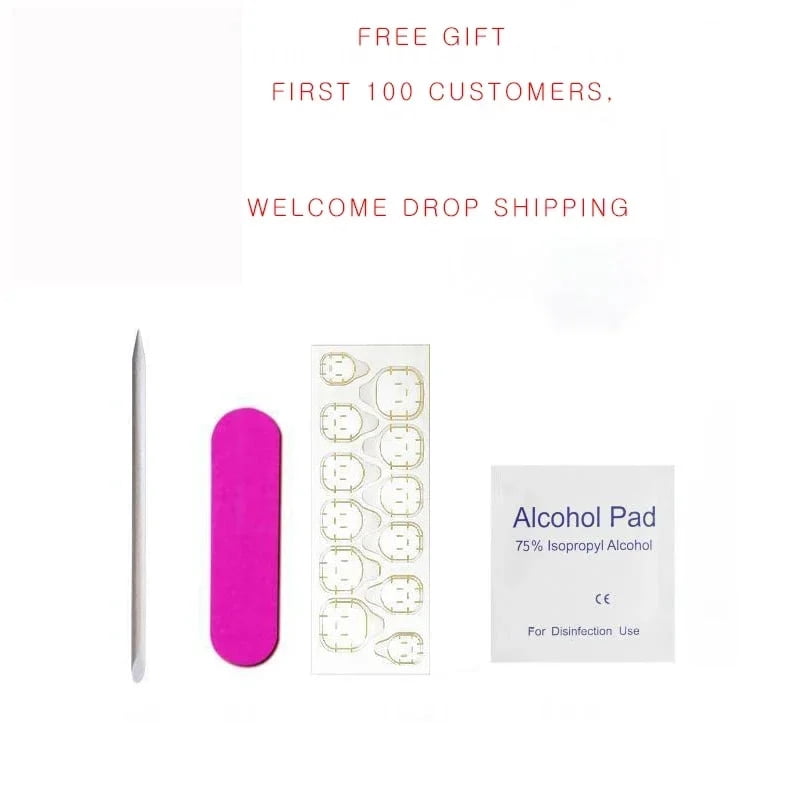 24 Pcs Pink Fake Nails Press on Nail Designs Art Long Tips False Forms ...