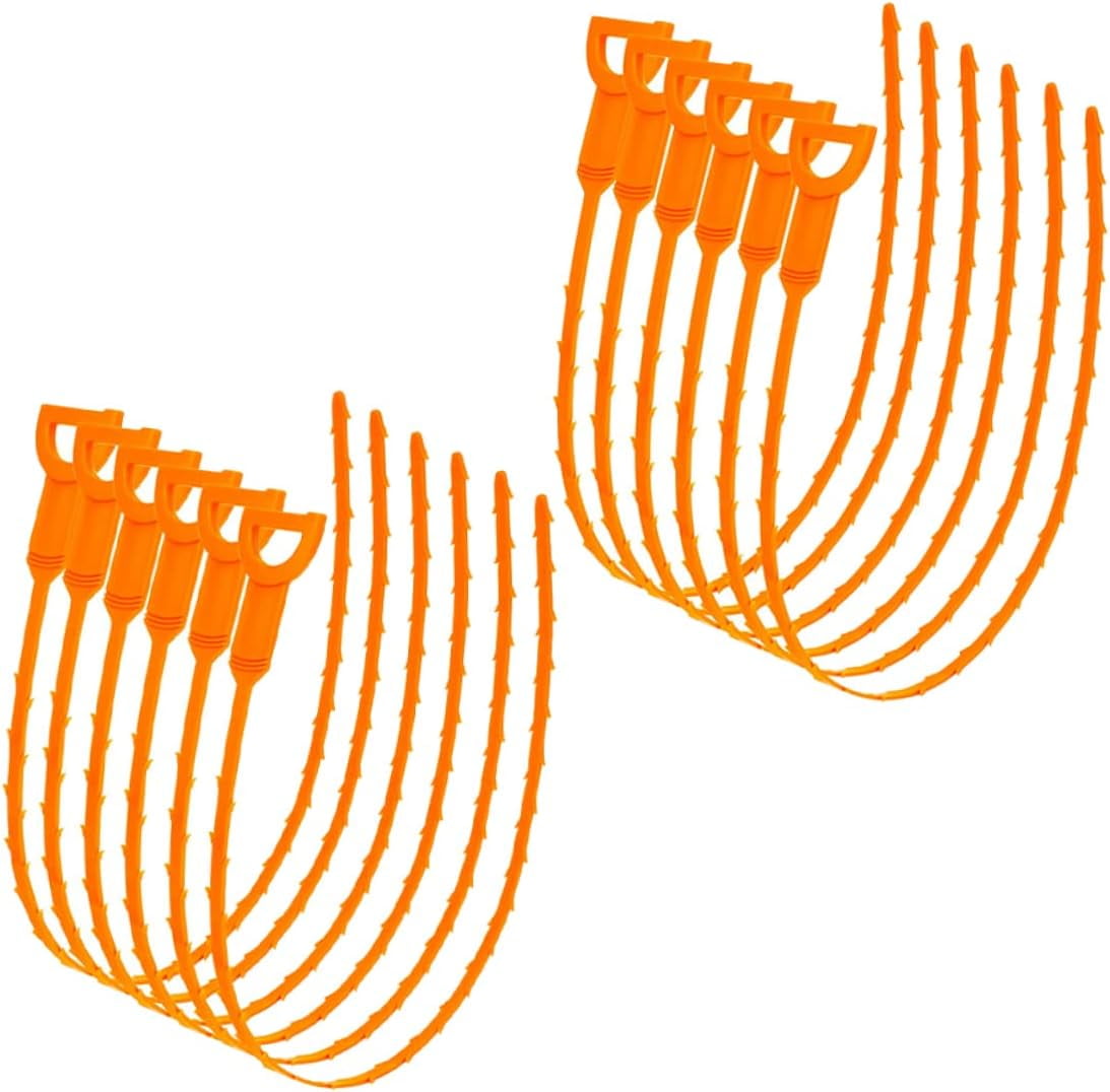 24 Pcs Pipe Dredge Hook Plastic Cleaner Cleaning Tool Hair Sink Drain ...