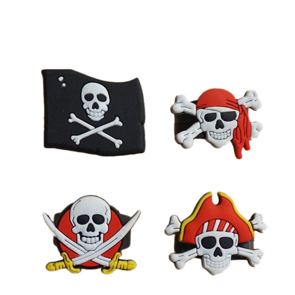 24 Pcs Pirate Rings Birthday Party Favors Skull Crossbone Toy Rings for ...