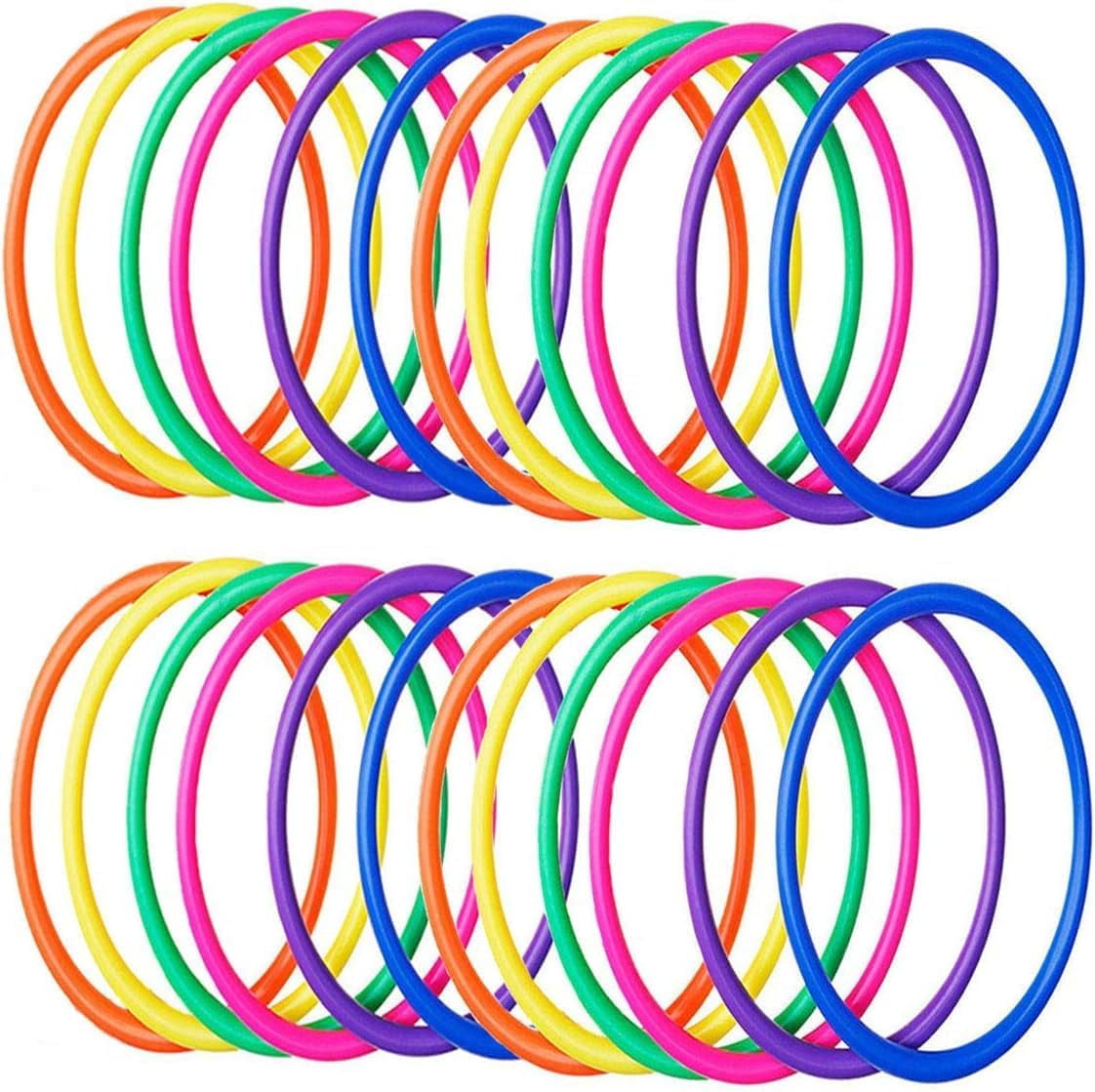 24 Pcs Plastic 3 Inch Ring Toss Game for Kids and Outdoor Toss Rings ...