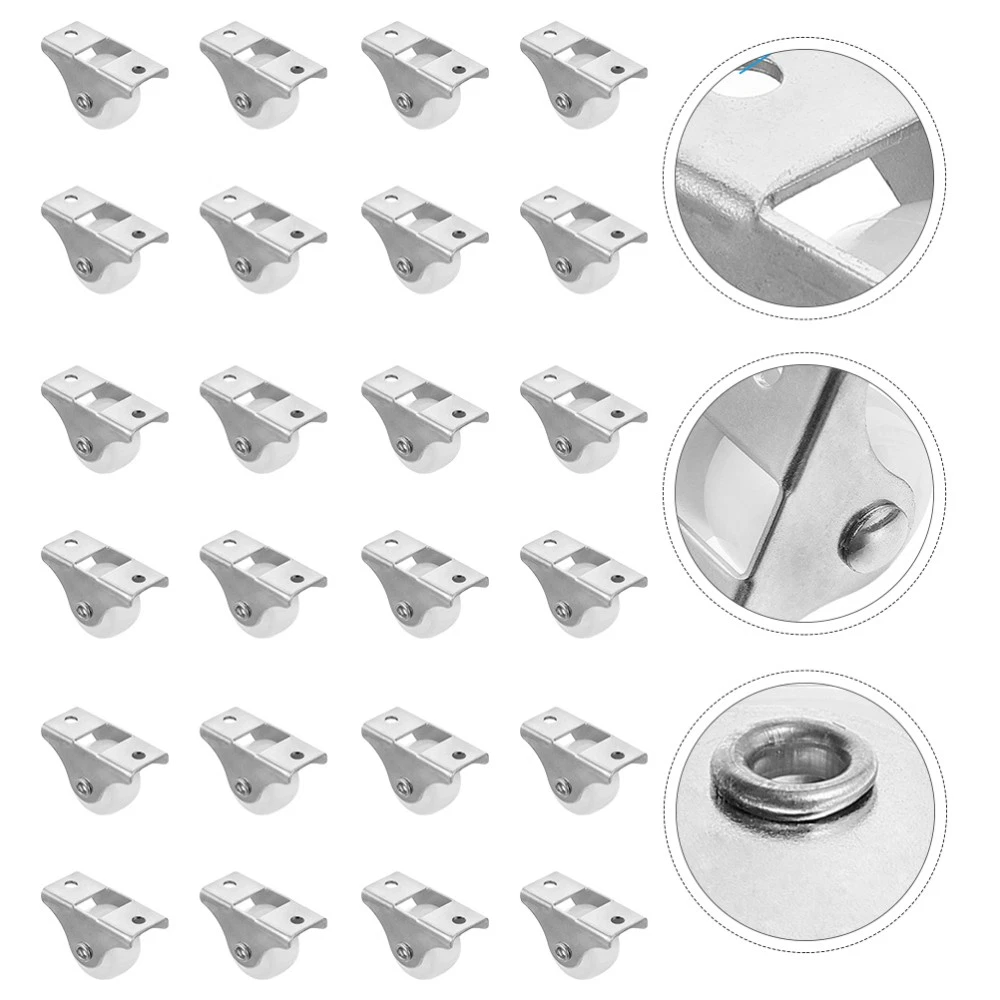 24 Pcs Plastic Casters Rollers For Drawers Runners Furniture Pulley ...