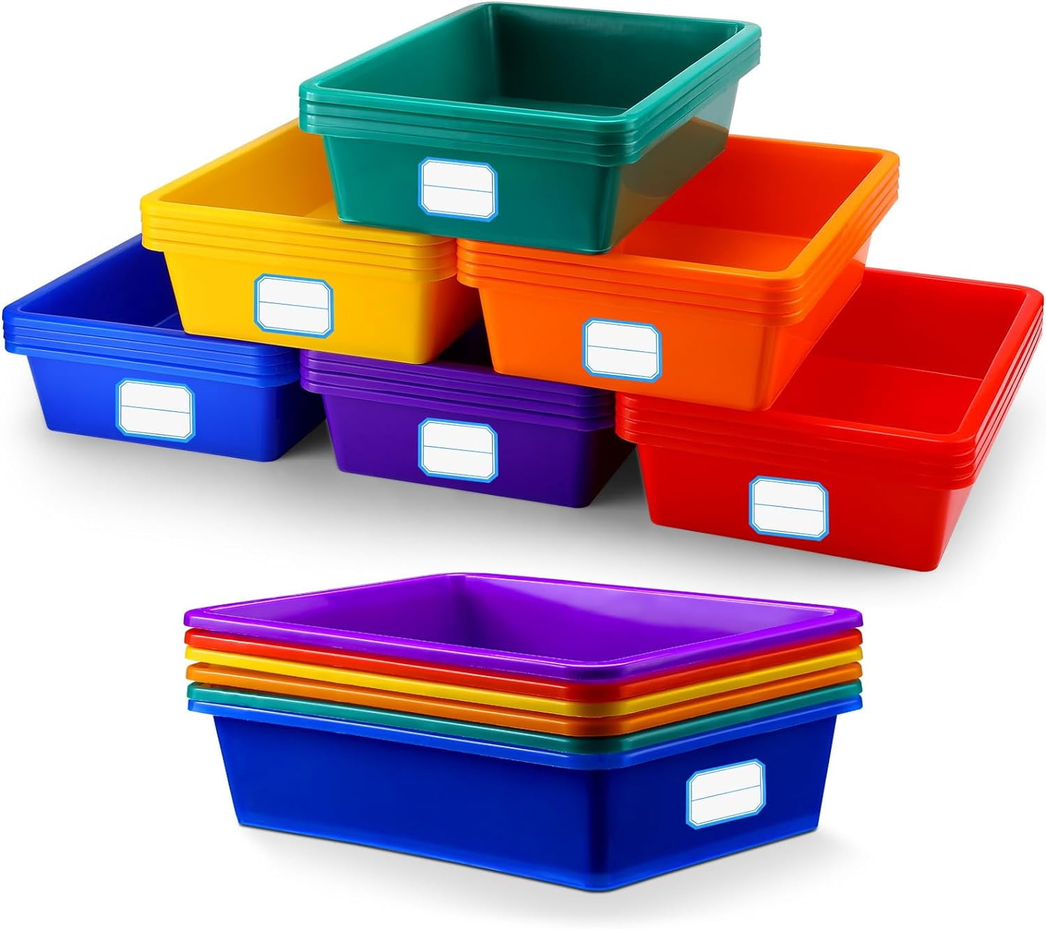 24 Pcs Plastic Cubby Storage Bins Classroom Cubby Organization with ...