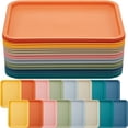 24 Pcs Plastic Fast Food Trays Bulk Colorful Restaurant Serving Trays ...