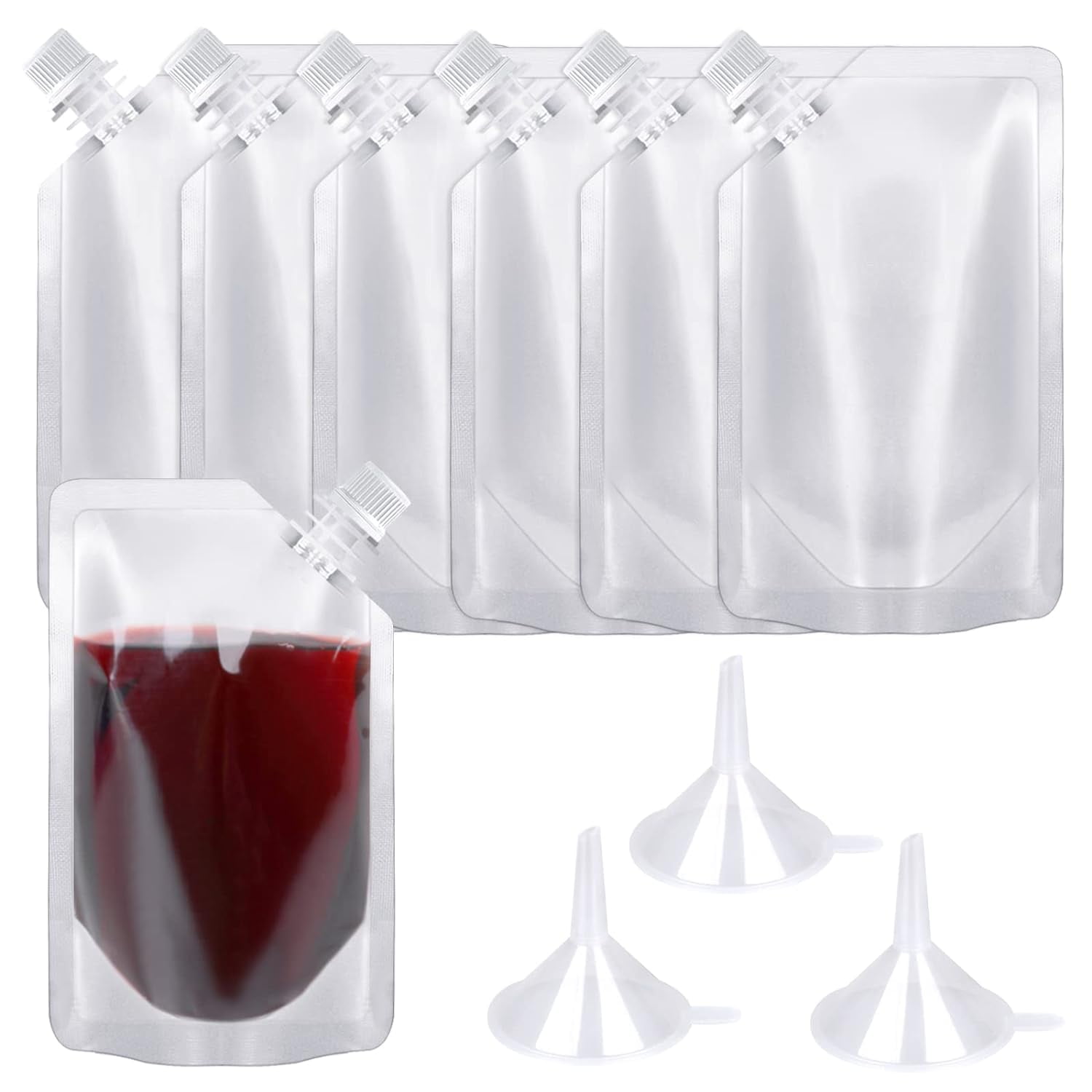 24 Pcs Plastic Flasks, 8 Oz Concealable and Reusable Drink Pouches ...