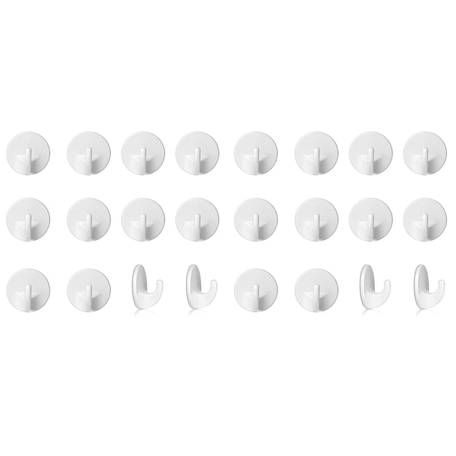 24 Pcs Plastic Hooks Self Adhesive, Sticky Hooks Removable Wall Hooks ...