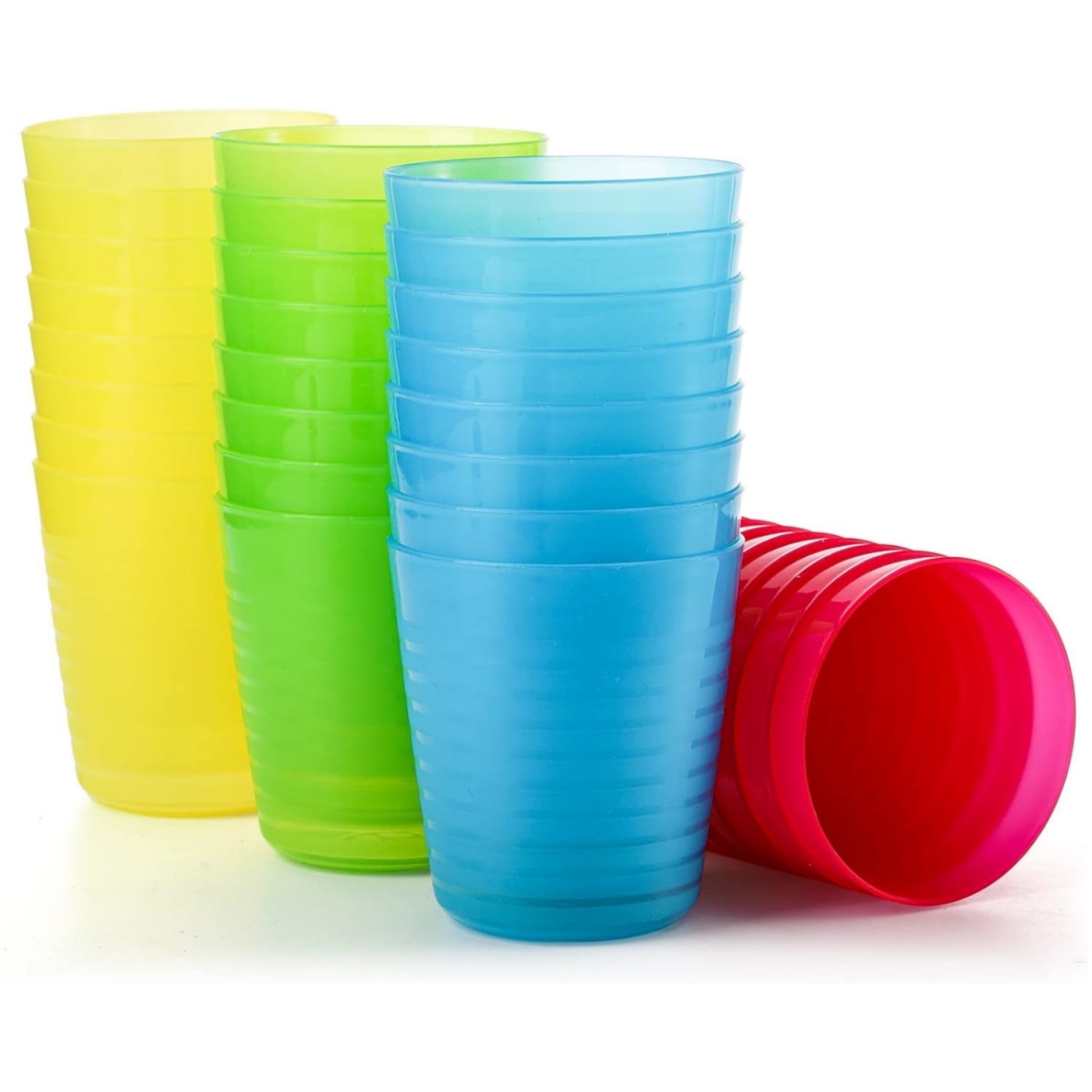 24 Pcs Plastic Kids Cups,8 oz Unbreakable Water Drinking Cups,Stackable ...