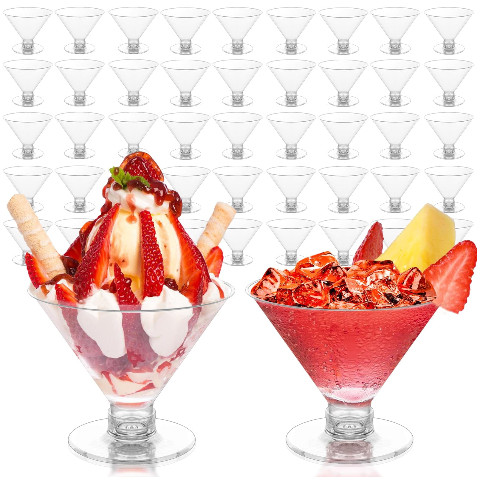 24 Sets Plastic Martini Glasses - 5 oz Disposable Cocktail Glasses Mini ...