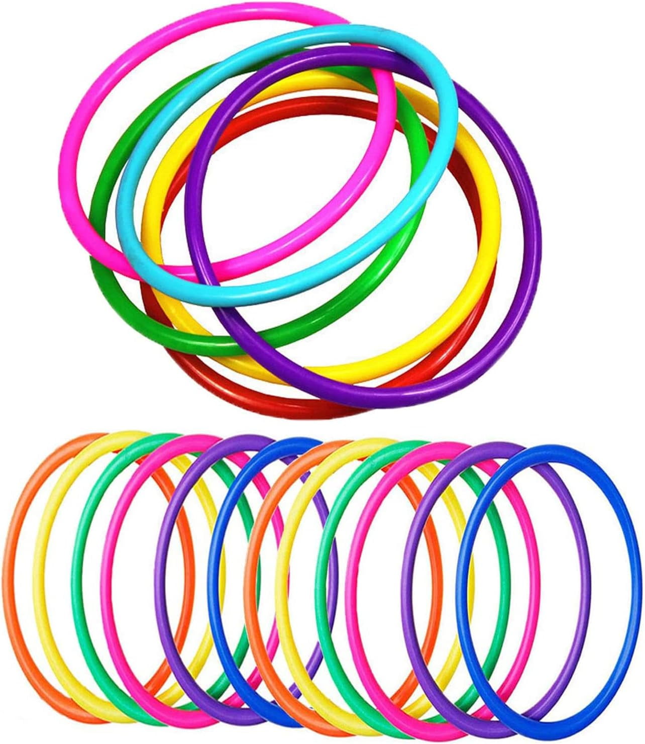 24 Pcs Plastic Ring Toss Game for Kids and Outdoor Toss Rings for Speed ...