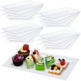 24 Pcs Plastic Serving Tray Platter Set 14 x 7.5 Inches Lace Rim ...
