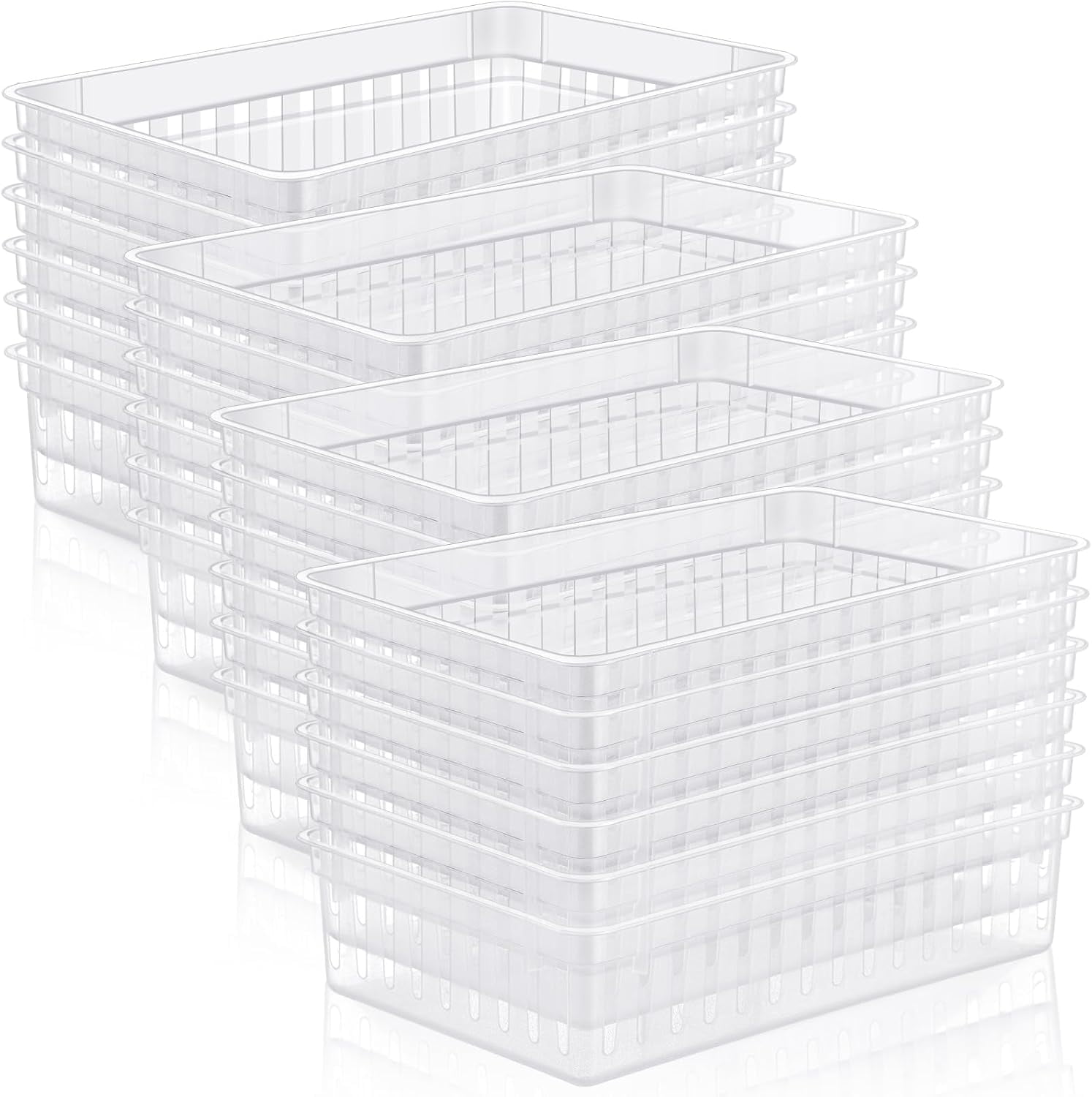 24 Pcs Plastic Storage Baskets for Classroom Organizing Small Pantry ...