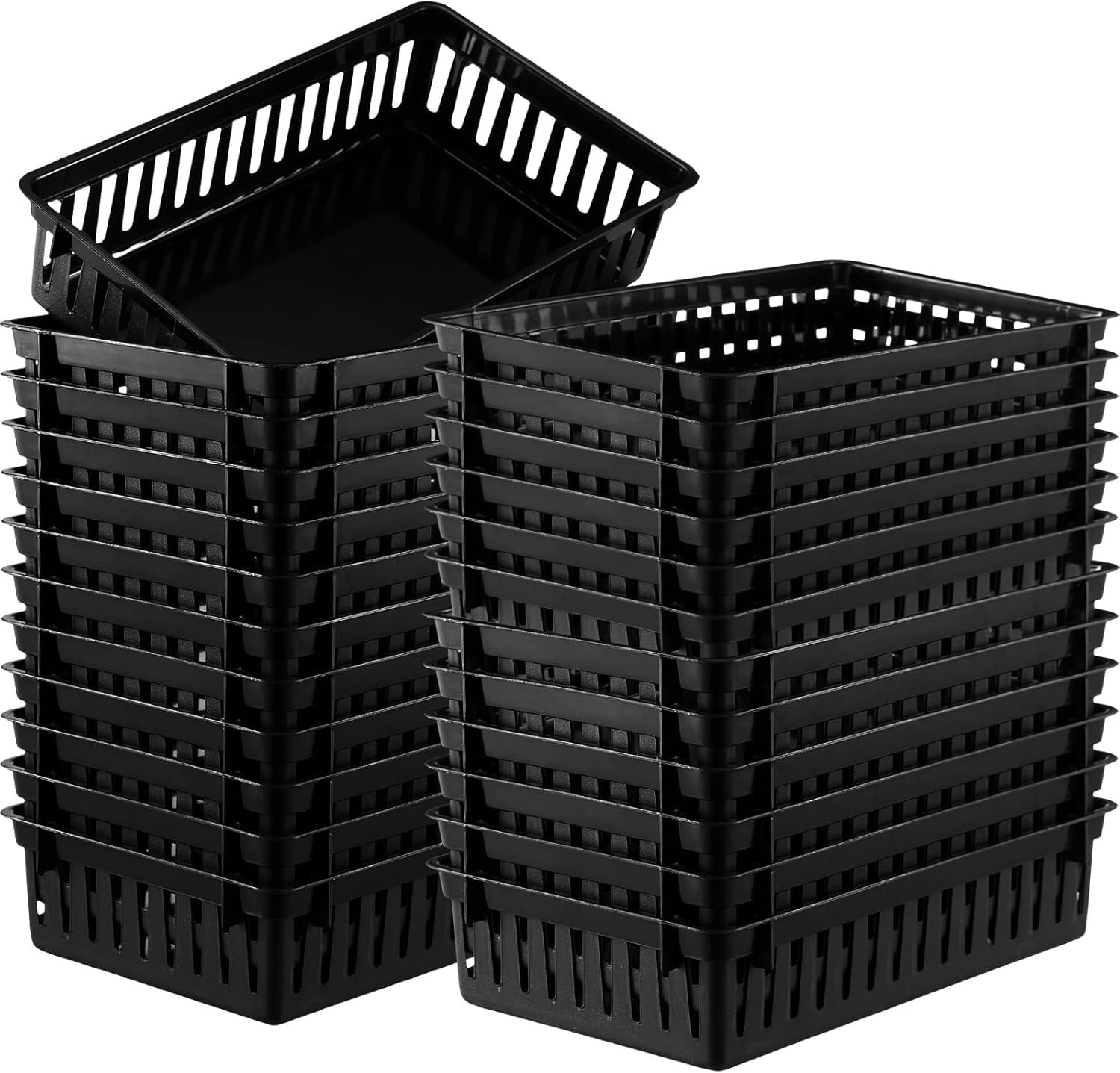 24 Pcs Plastic Storage Baskets for Classroom Organizing Small Pantry ...