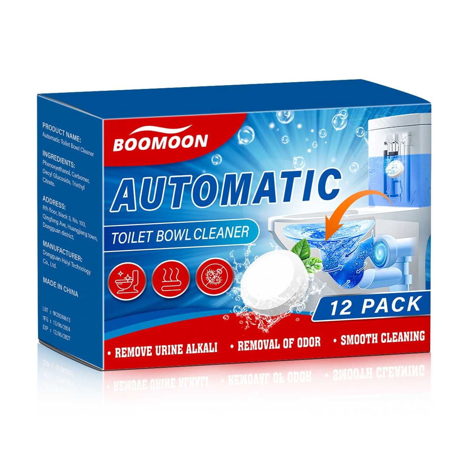 24 Pcs Powerful Bleach Toilet Cleaner Tablets - Long Lasting 30 Days ...