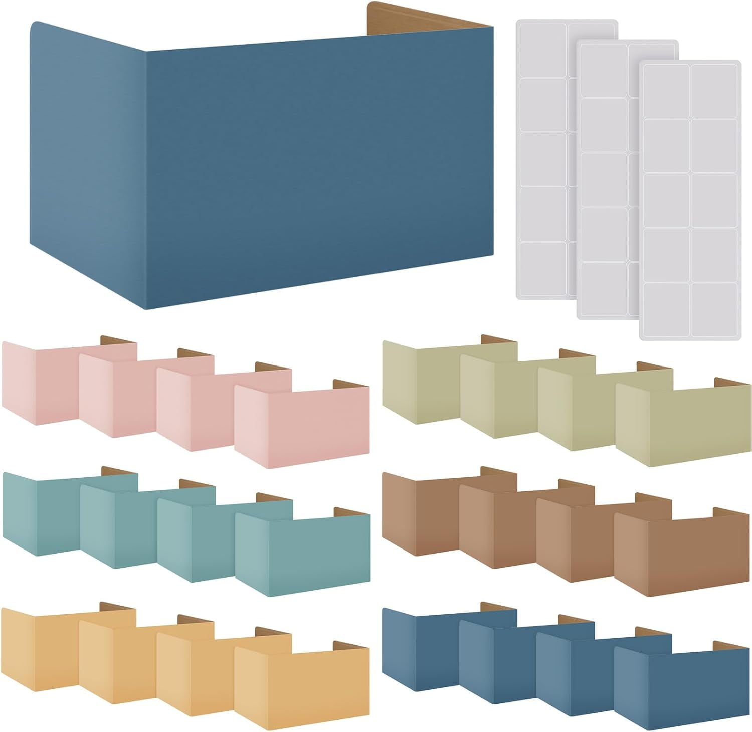 24 Pcs Privacy Folders for Students Privacy Boards with Labels 6 Colors ...