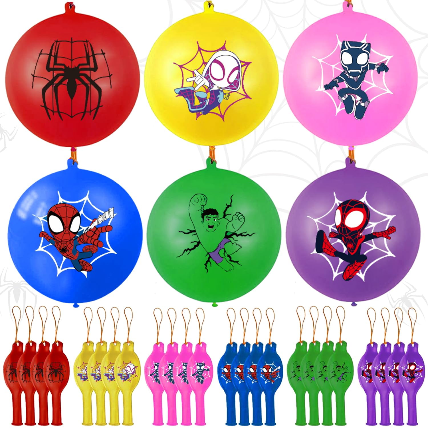 24 Pcs Punch Balloons Colorful Latex Punch Ball Party Favors Bounce ...