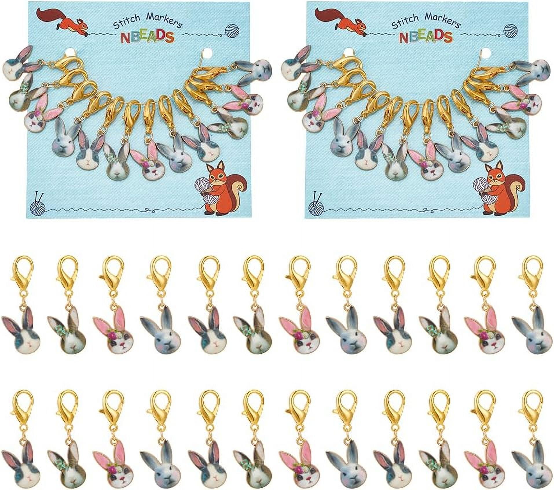 24 Pcs Rabbit Head Stitch Markers Enamel Crochet Stitch Marker ...