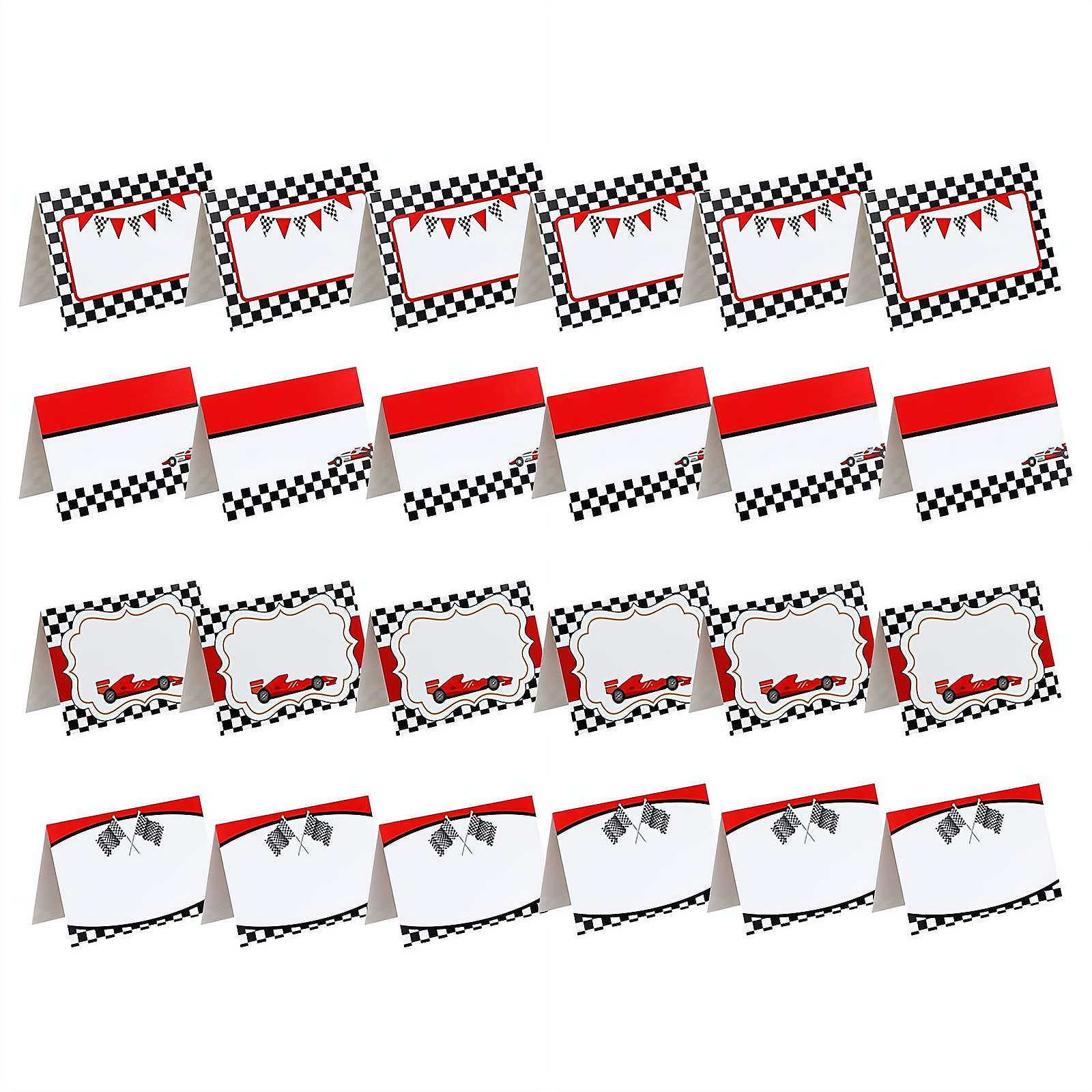 24 Pcs Race Car Food Labels Signs Folded Place Cards for Table Setting ...