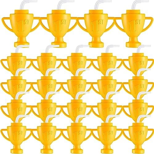 24 Pcs Race Car Trophy Cups With Straws and Lids 12 Oz Plastic Race Car ...
