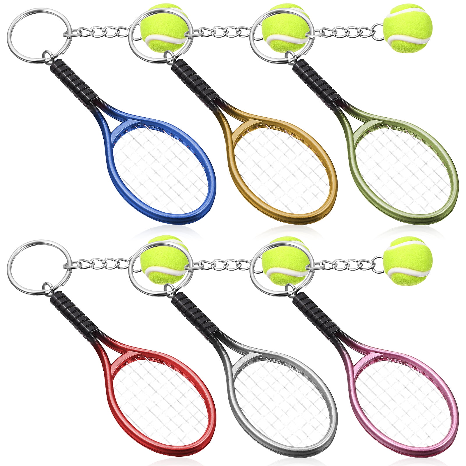24 Pcs Racket Tennis Balls Key Chain Souvenir Man - Walmart.com