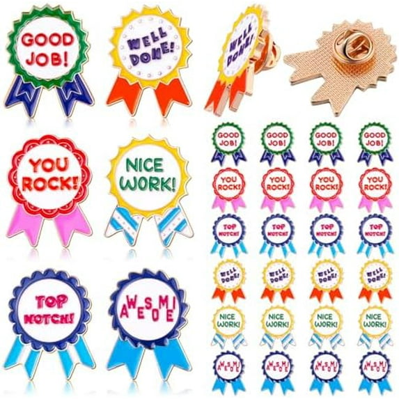 24 Pcs Reward Pins for Kids Teacher Enamel Pins Recognition ...