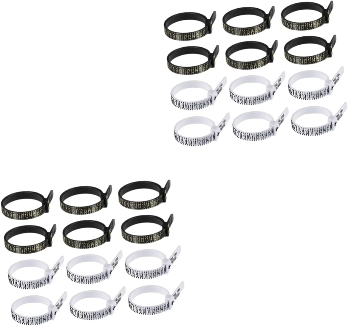 24 Pcs Ring Circumference Measurement Tape Measurer Ring Gauge Sizer ...