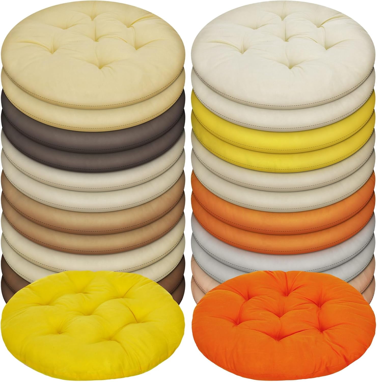 24 Pcs Round Floor Cushions Floor Pillows Meditation Seat Pillows ...