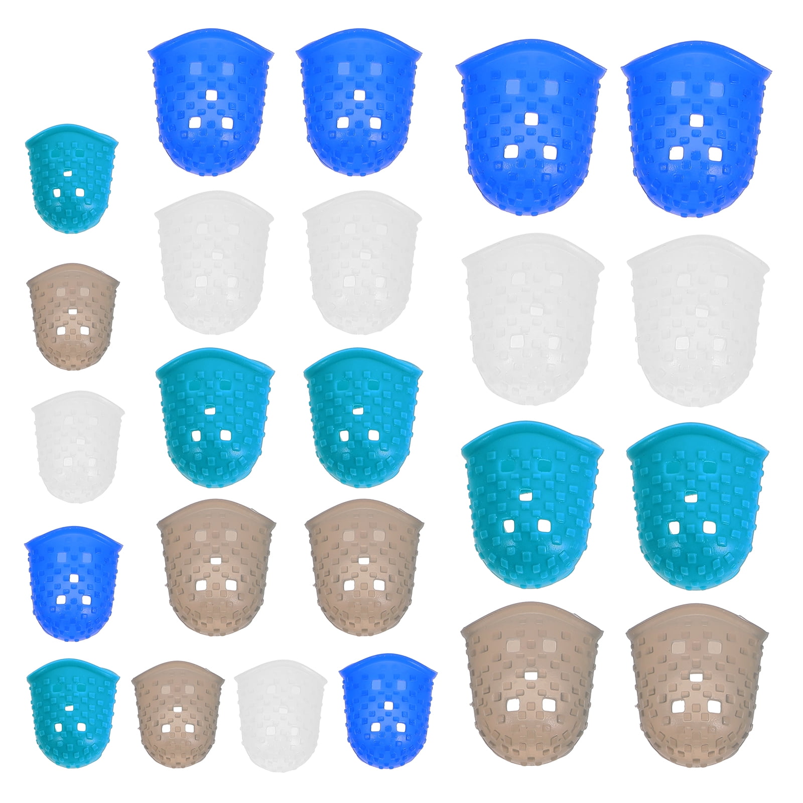 24 Pcs Rubber Thumb Grips Builder Gel Tool Ring Sizer Office Work ...