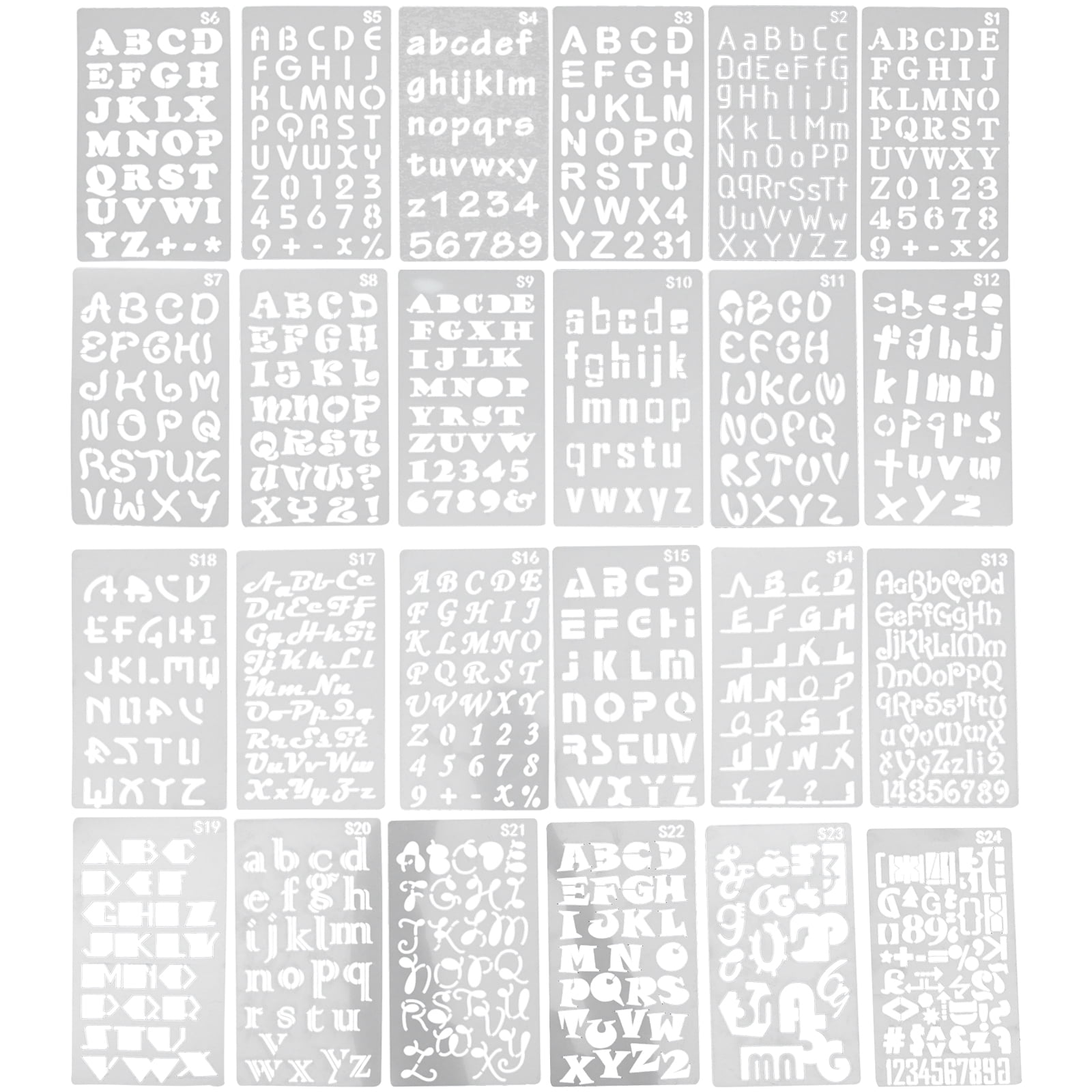 24 Pcs Scrapbooking English Alphabet Template Tracing Frame Stencils ...