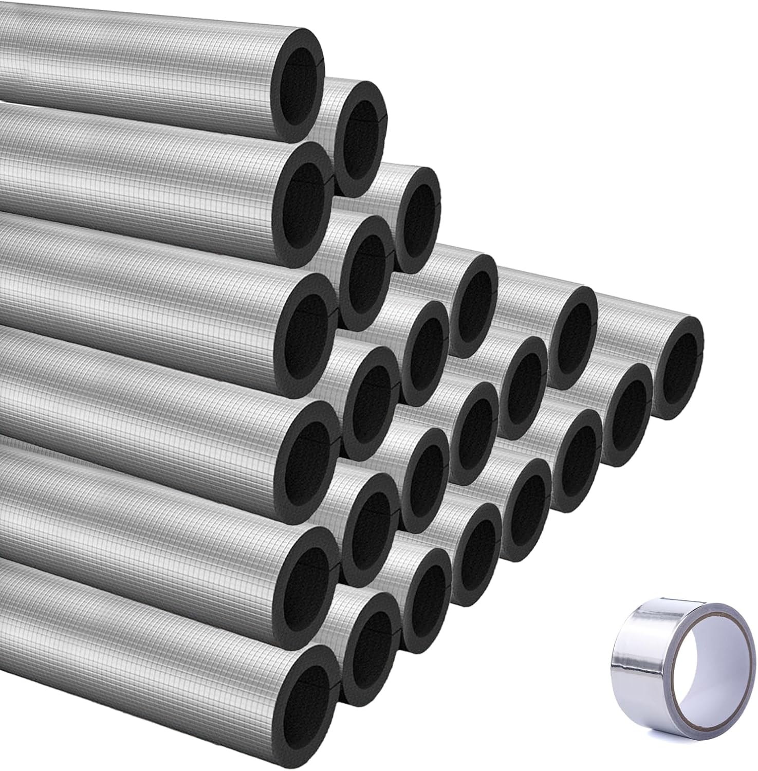 24 Pcs Self Adhesive 3/4 Inch Pipe Insulation Foam Tube 31.5Ft Pipe ...