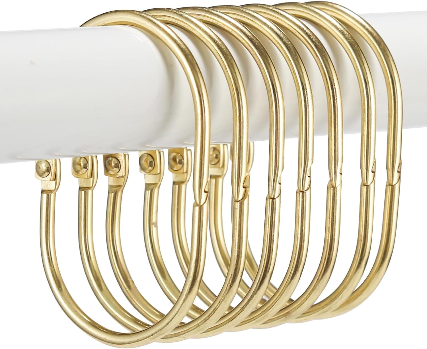 24 Pcs Shower Curtain Rings, Shower Curtain Hooks, Oval Snap Shower ...