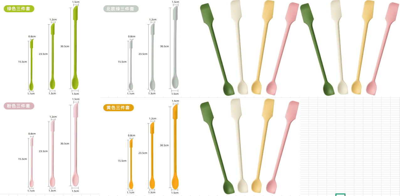 24 Pcs Silicone Spatula Set, Dual Head Mini Spatulas with Long Handle ...