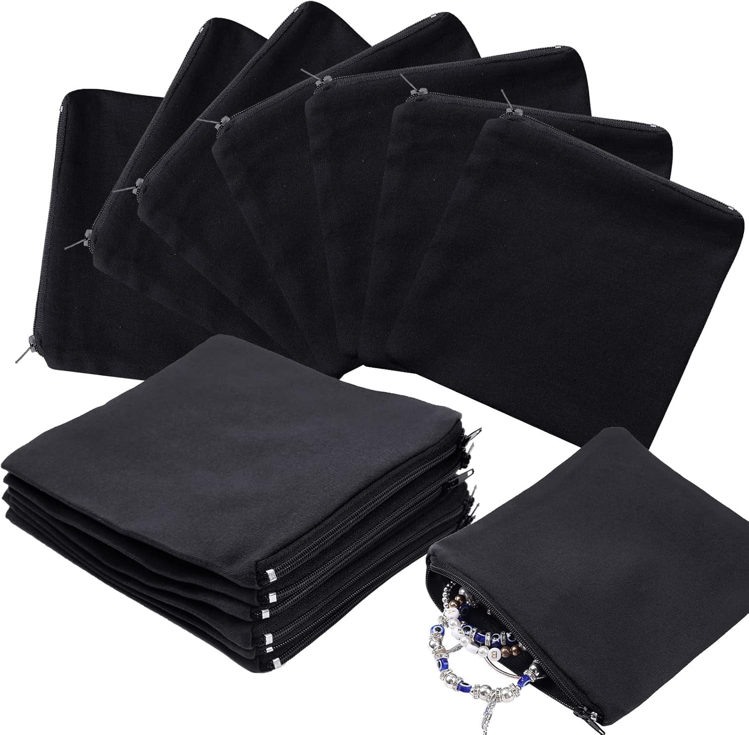 24 Pcs Silver Storage Bags Anti Tarnish Jewelry Storage Bags Zippered ...