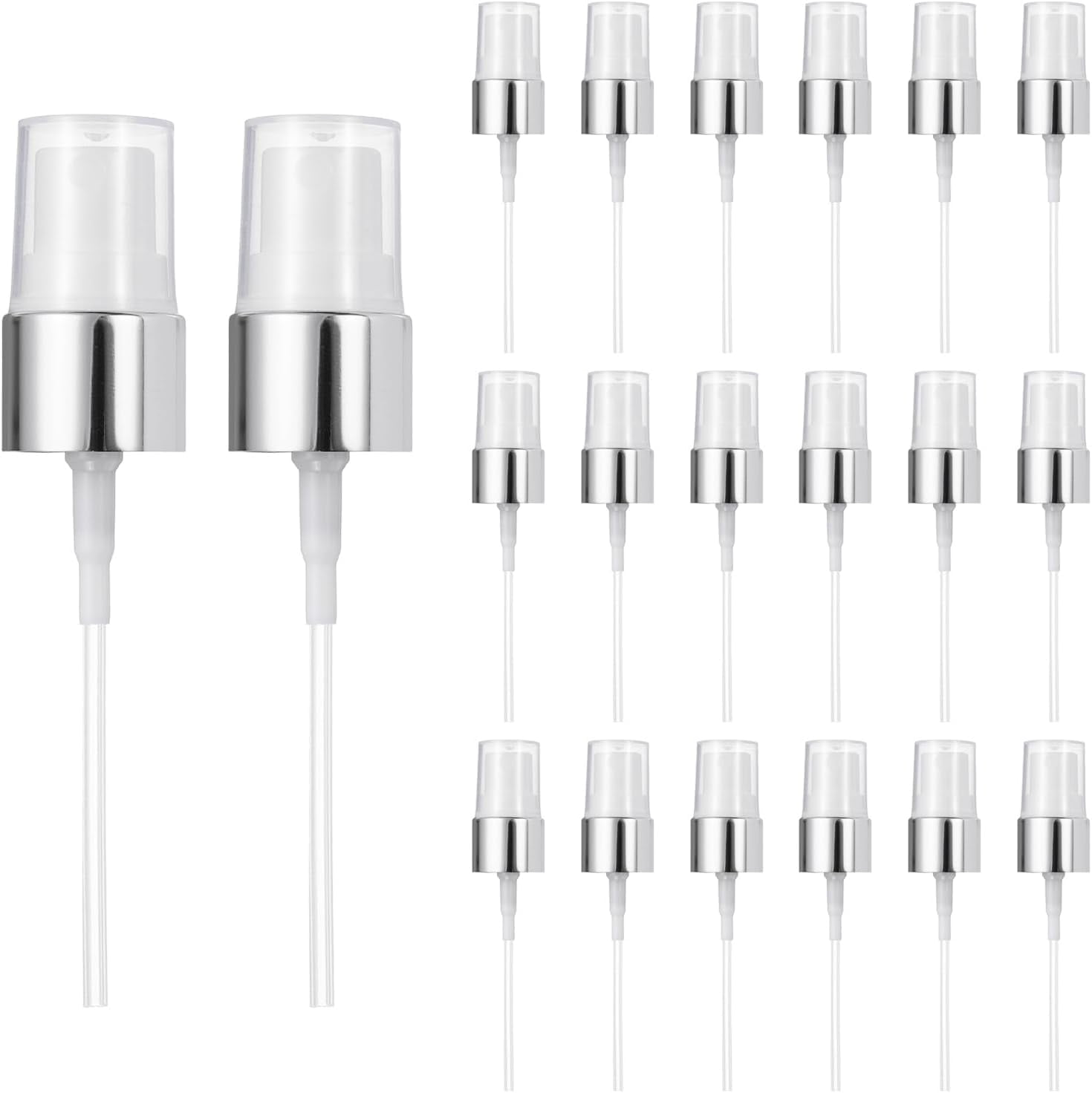 24 Pcs Silver White Spray Top, 18/410 Fine Mist Sprayer Reusable ...