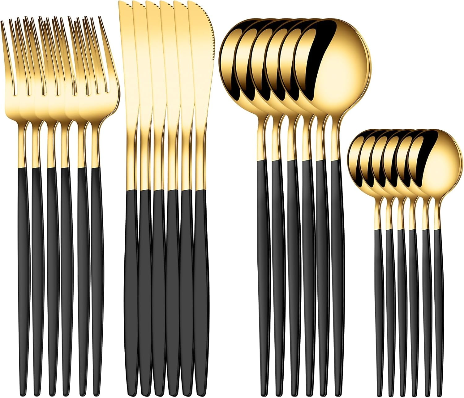 24 Pcs Silverware Set for 6,Stainless Steel Cutlery Flatware Set ...